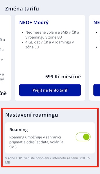 O2 | Podpora | Nastavení roamingu v Moje O2