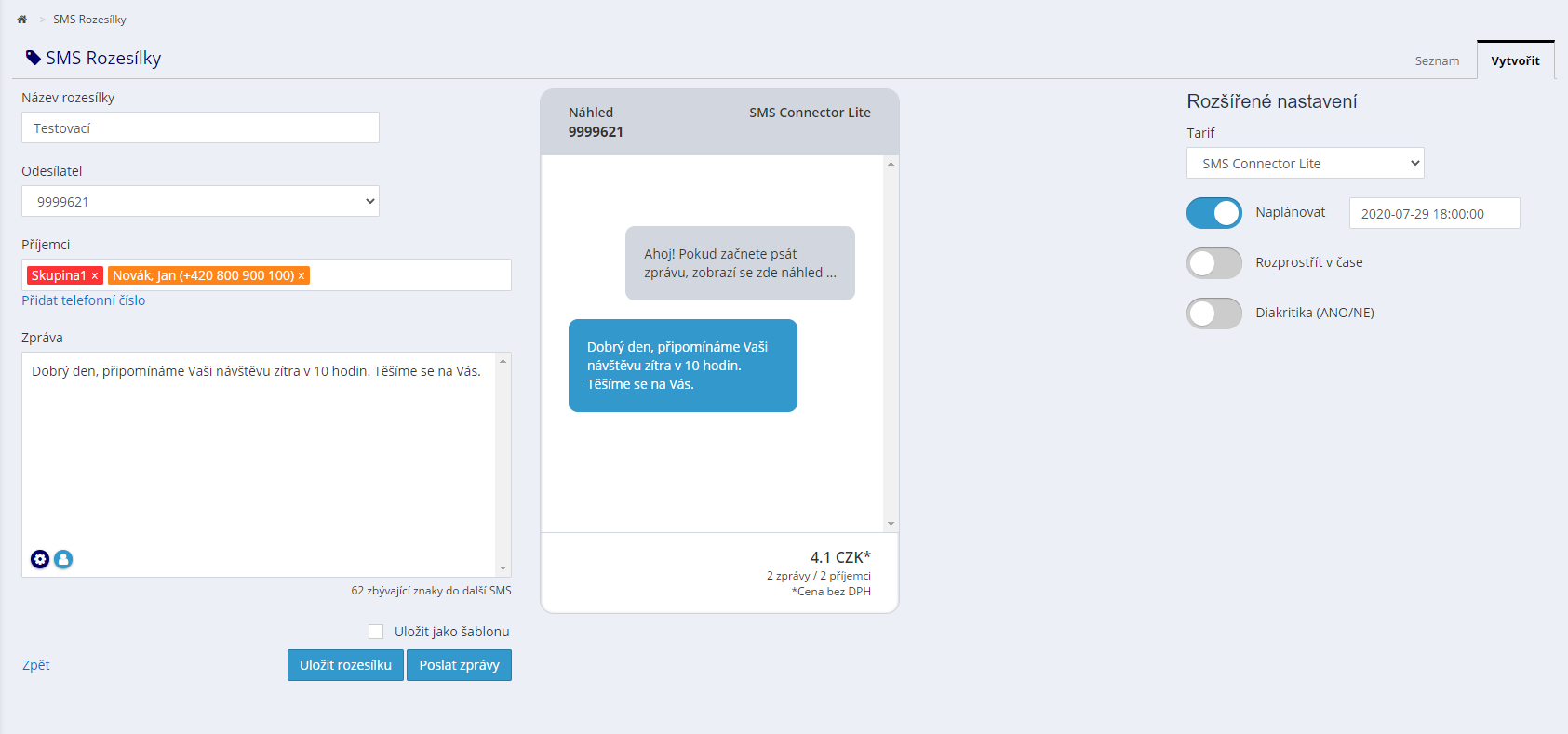 O2 | O2 SMS Brána - posílání hromadných SMS
