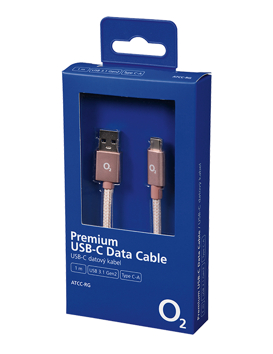 O2 Kabel datový prémiový USB-C Gen2 růžovo | O2