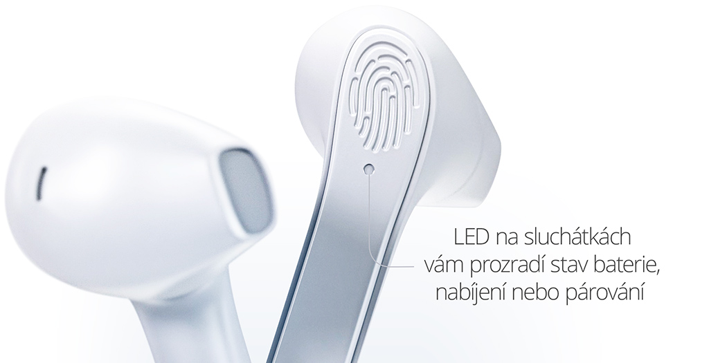 Bezdrátová sluchátka O2 Pods - bílá (nepoužité vč. 2 leté záruky) | Aukro